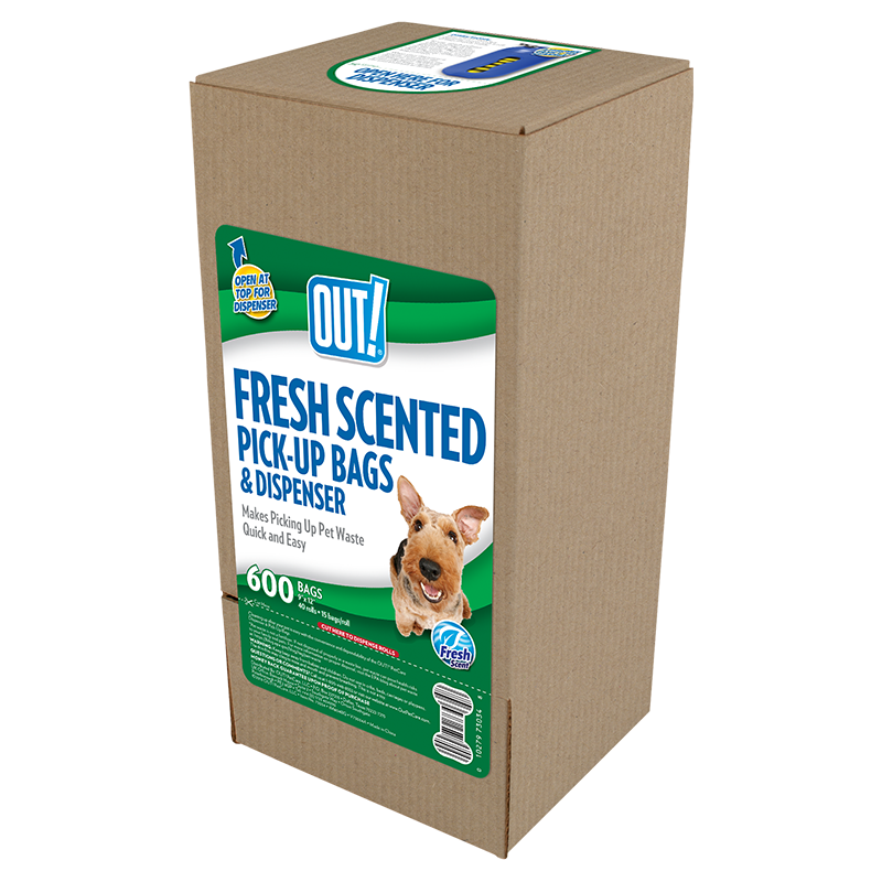 Fresh Scented Dog Waste Pickup Bags Dispenser OUT PETCARE